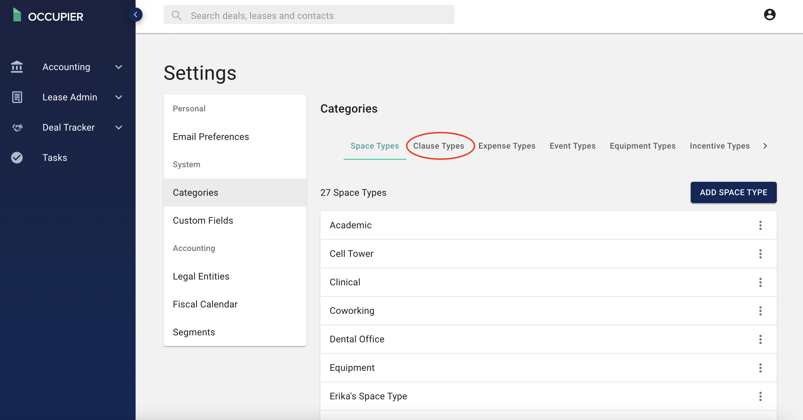 How Do I Create Custom Clause Types in Lease Administration?